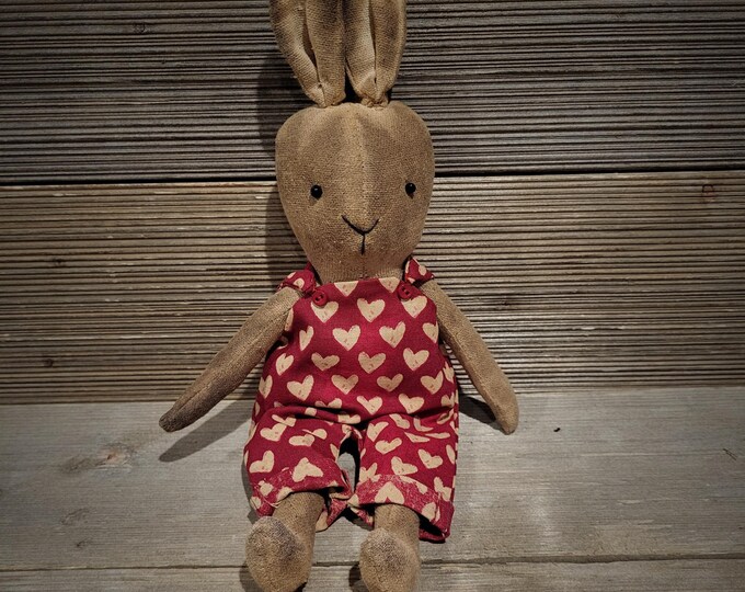Primitive Rabbit, Valentine Rabbit,praire Rabbit,handmade Rustic Rabbit ...