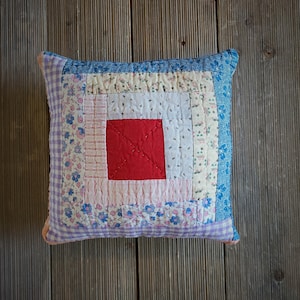 Vintage Log Cabin Pillow,log Cabin Block,vintage Decor,vintage Pillow ...