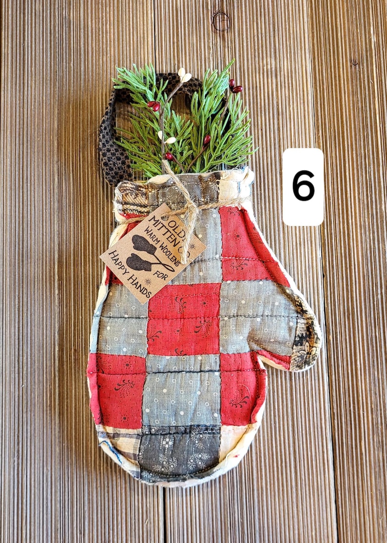 Quilted Mitten,hanging Quilt Mitten,christmas Decor,vintage Quilts ...