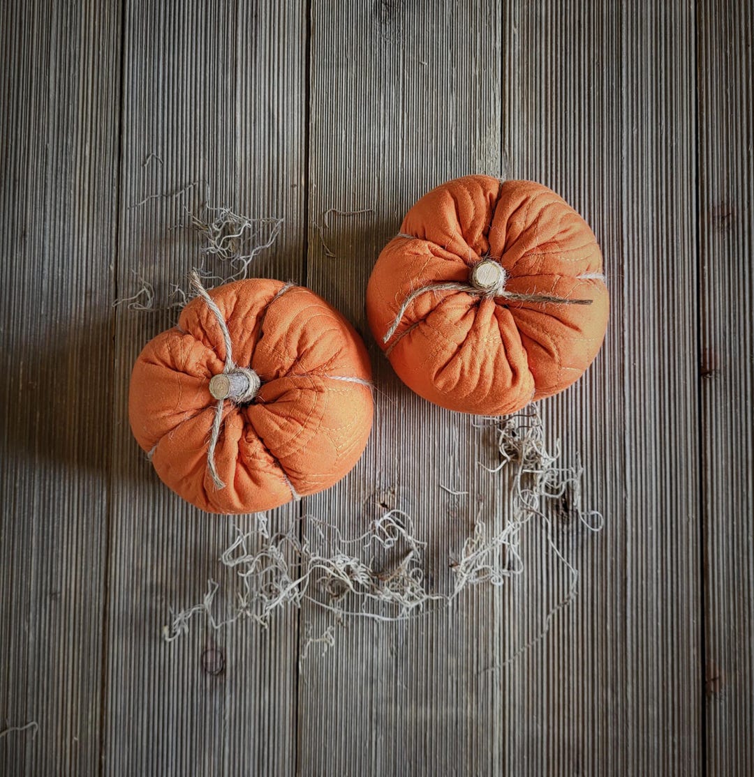 Quilted Pumpkin,bundle of 2 Pumpkins,fall Decor,orange Quilt Pumpkin ...