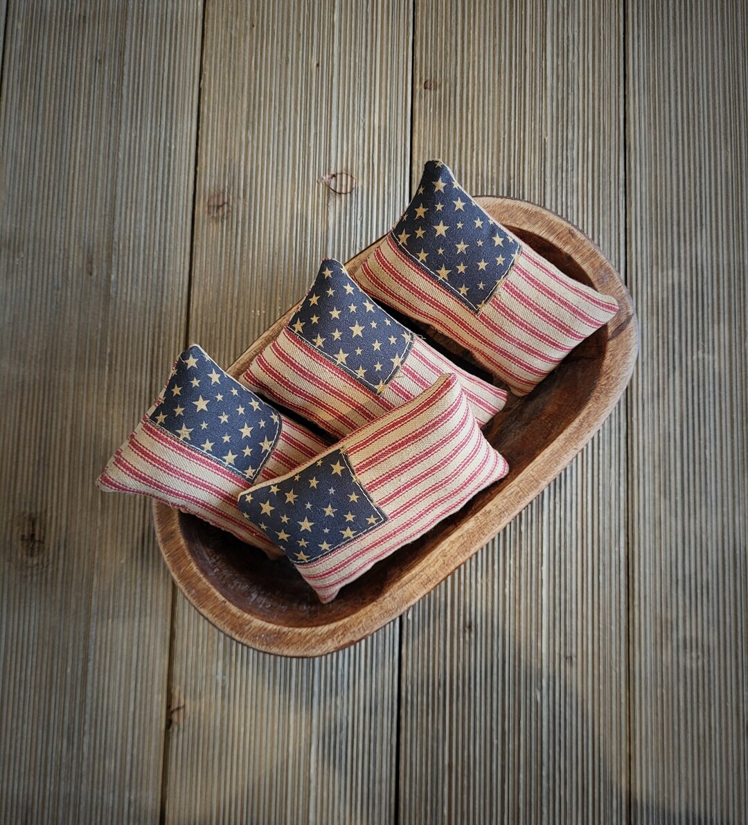 Mini Flag Bowl Fillers,coffee Stained Bundle of 4 Flag Bowl Fillers ...