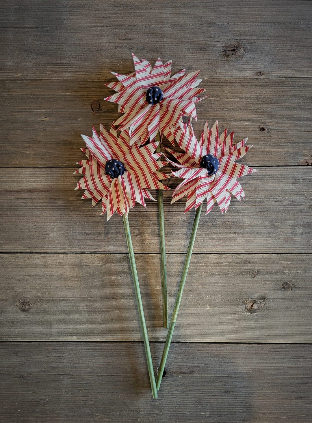 Patriotic Daisy,bundle of 3 Flowers,americana Decor,farmhouse Americana ...