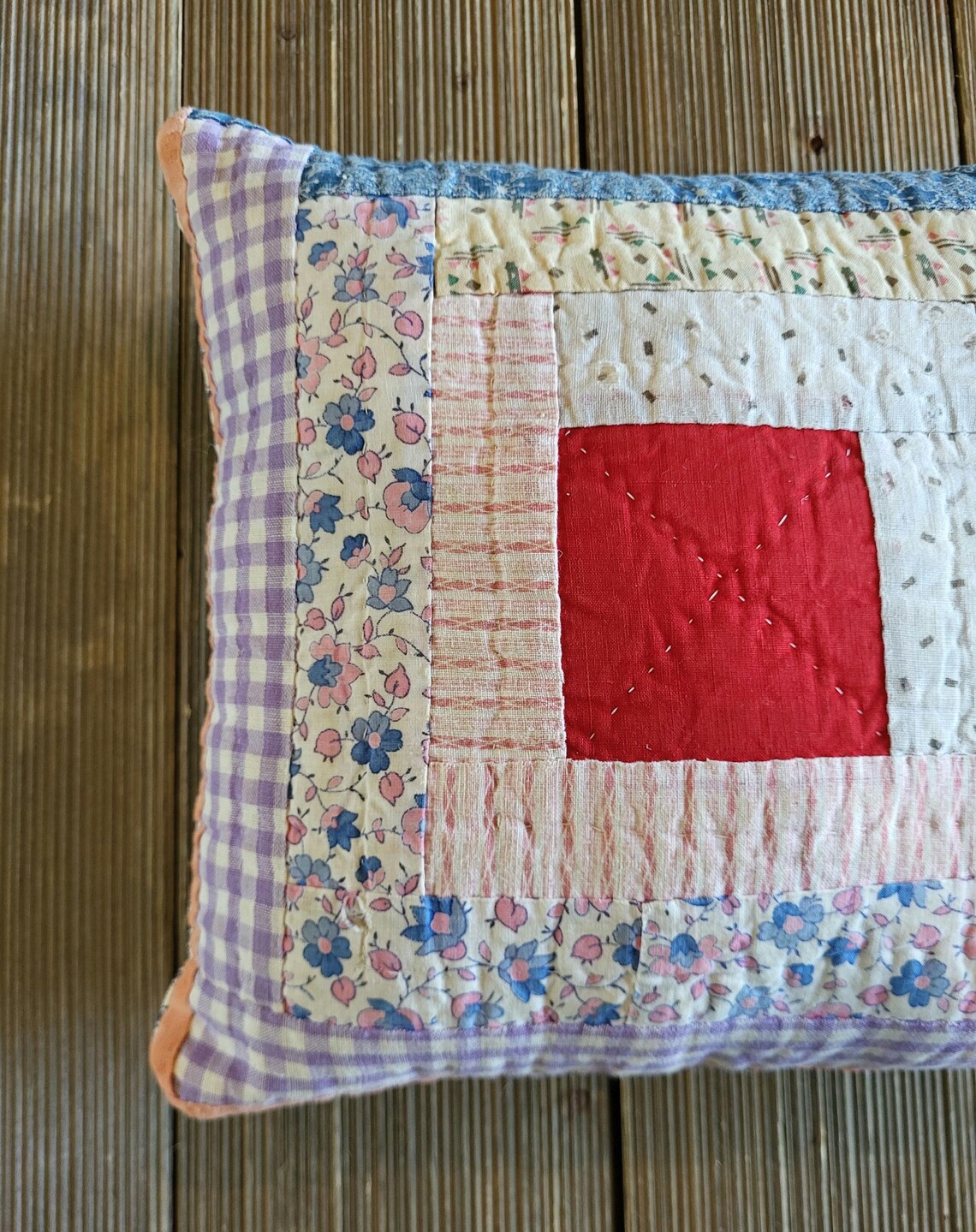 Vintage Log Cabin Pillow,log Cabin Block,vintage Decor,vintage Pillow ...