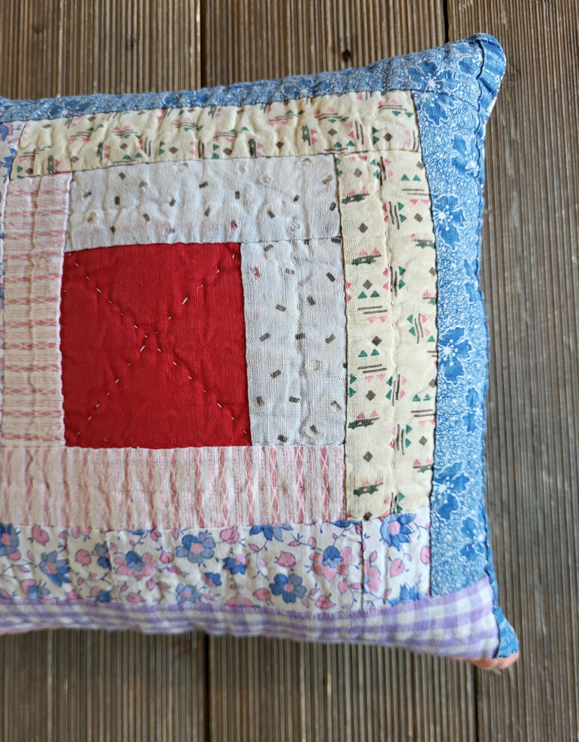 Vintage Log Cabin Pillow,log Cabin Block,vintage Decor,vintage Pillow ...