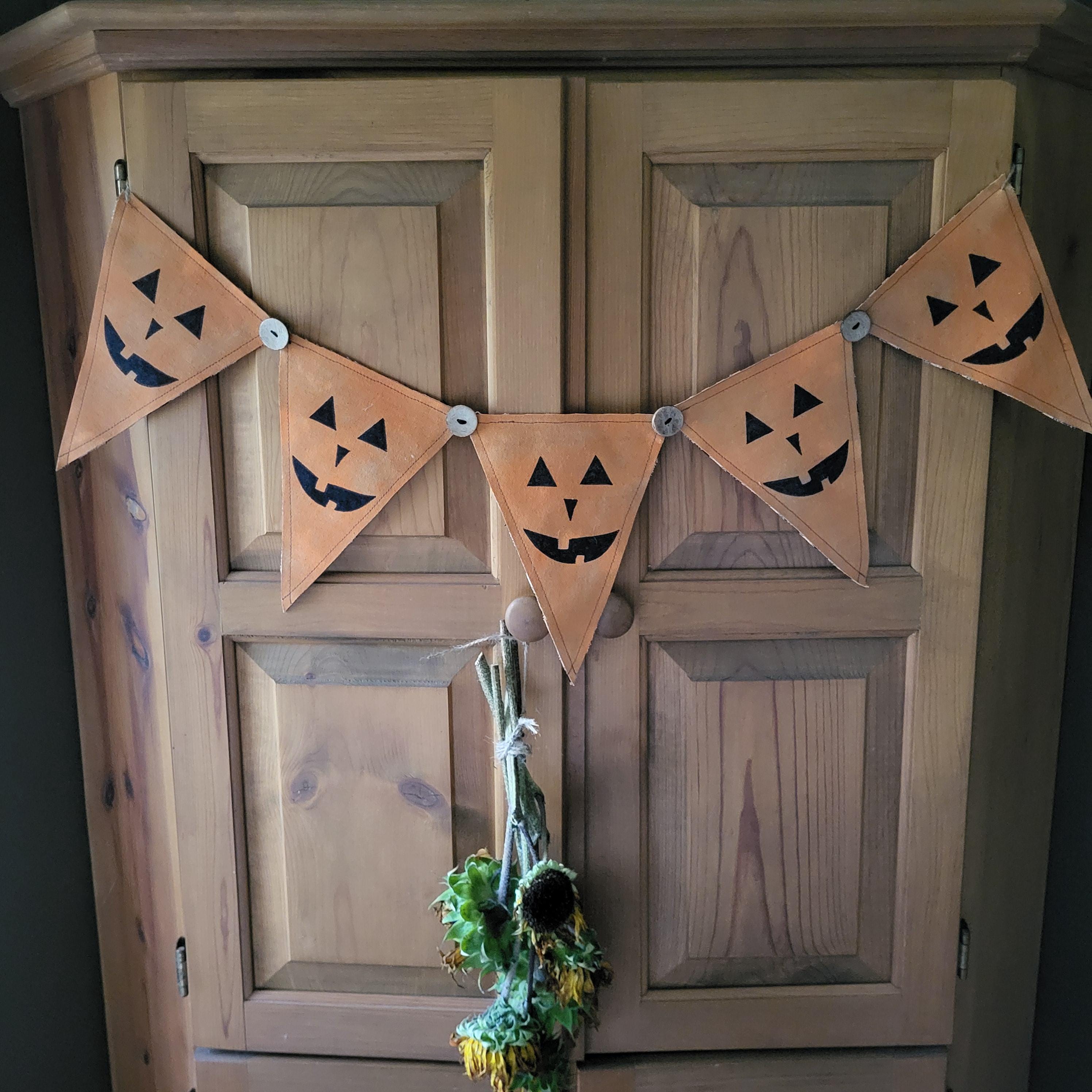 Hand Painted Muslin Pumpkin Banner: Halloween Fall Decor - Etsy