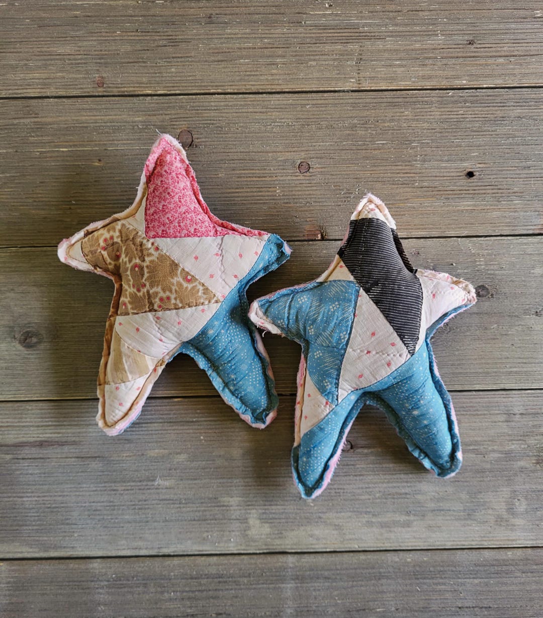 Vintage Quilted Star Bowl Fillers: Repurposed Fabric Decor, Set of 2 - Etsy