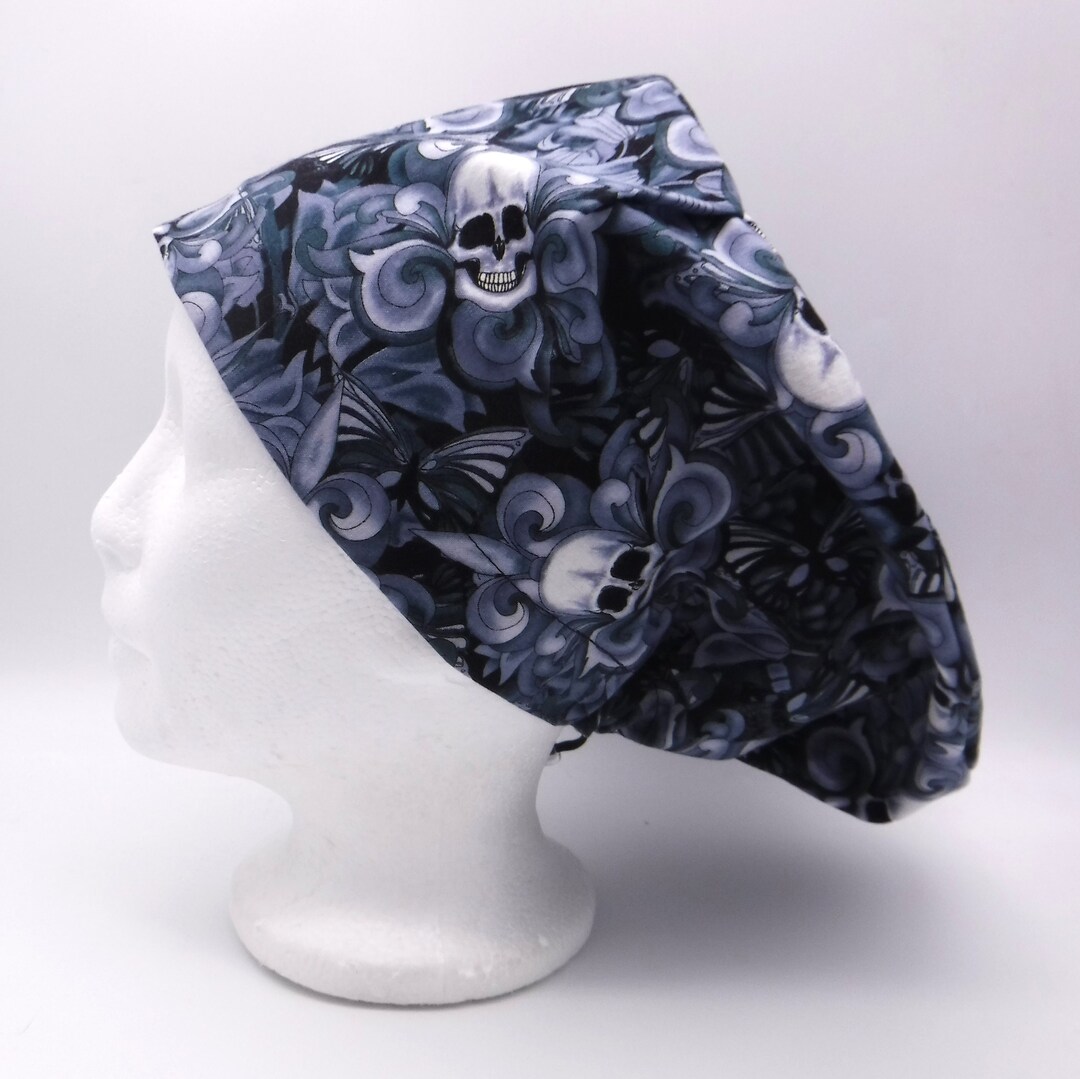Calaveras de Halloween Fleur de lis Scrub Hat Sombrero estilo - Etsy México