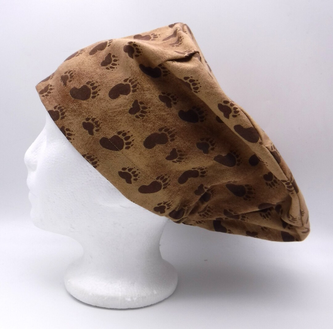 Bear Paw Prints Scrub Hat, Euro Style Hat, Adjustable Hat, OR Hat ...