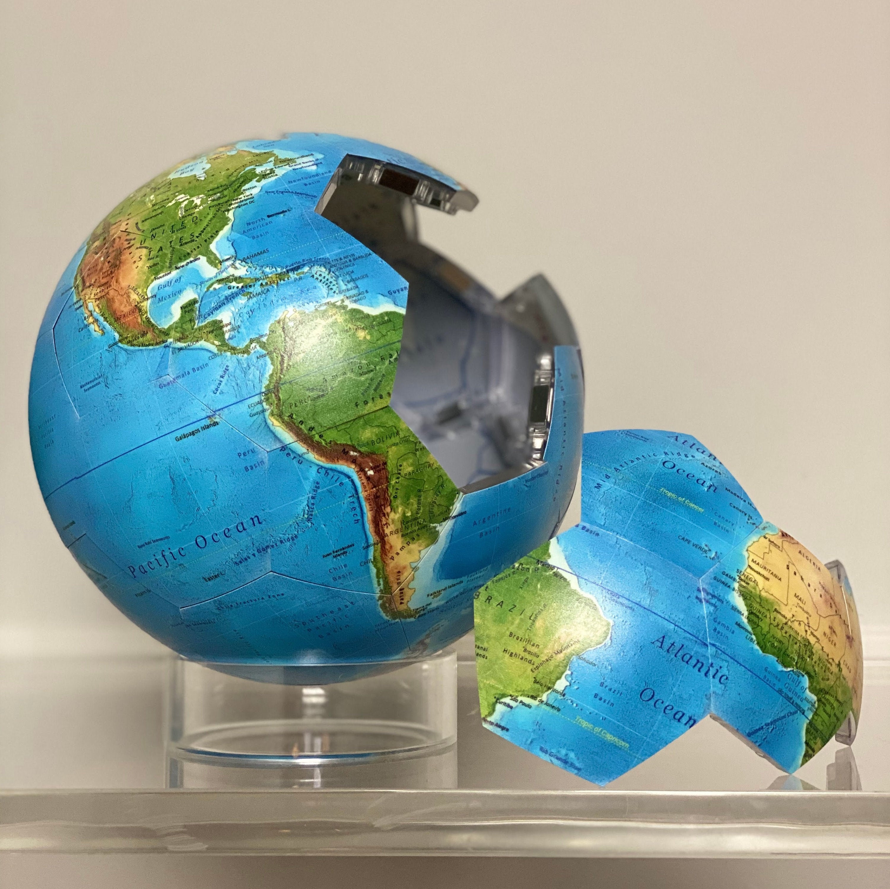 Relief Map 7 Magnetic Earth Globe with Geology Map | Etsy
