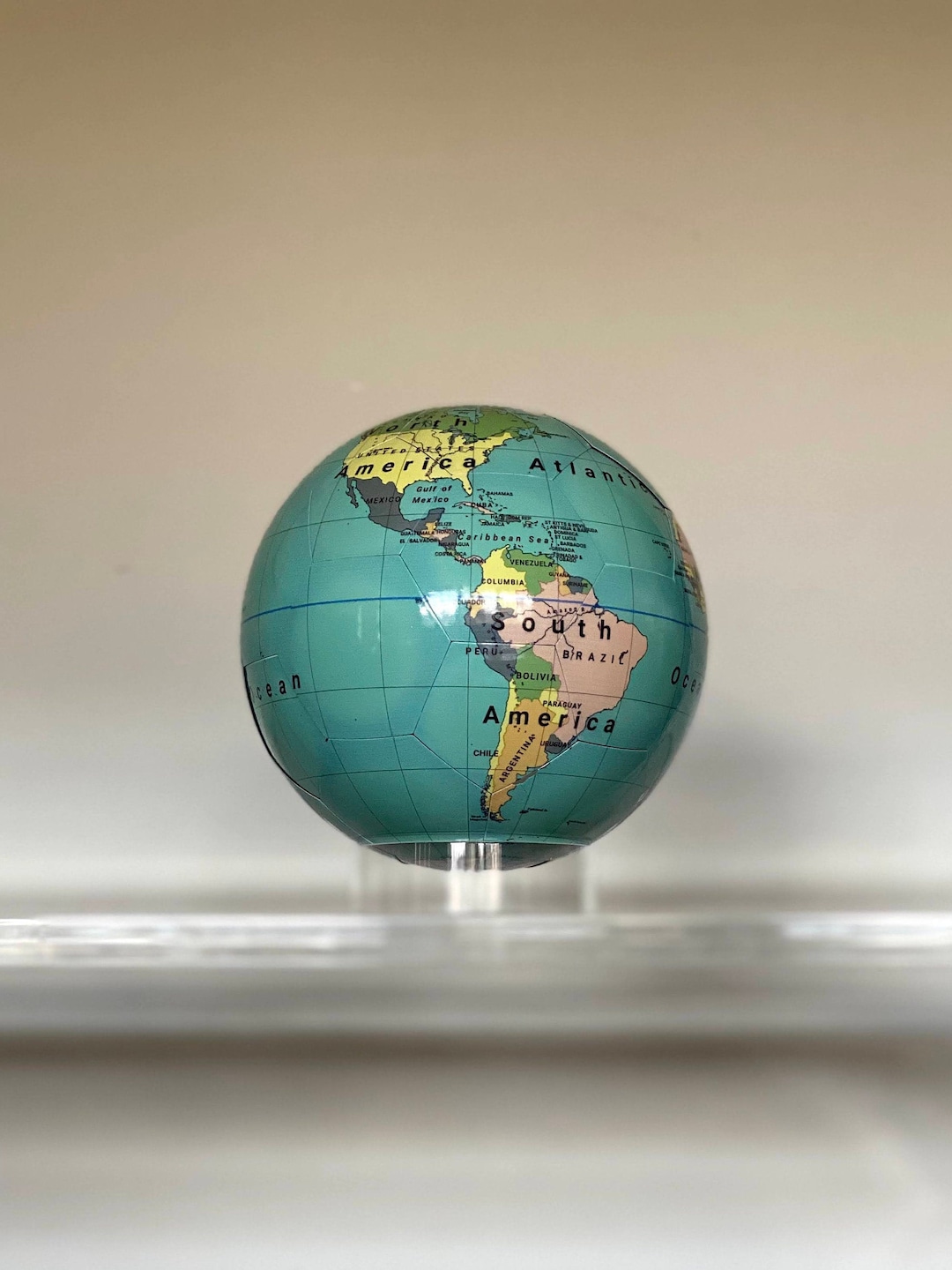 Mid Century Style Political World Globe - 7" Magnetic Globe - Modern ...