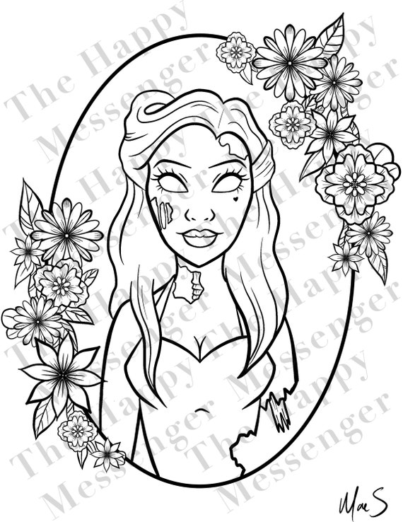 Zombie Pin Up Girl Coloring Pages