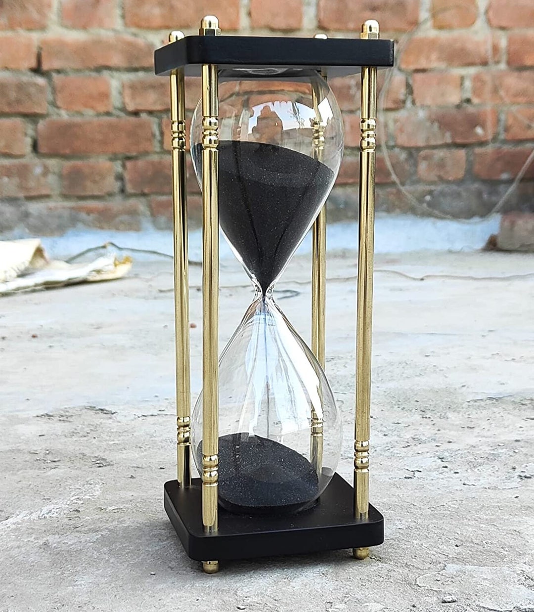 Castle Instruments Solid Brass Bars Decorative 15 Minutes Hourglass - Etsy