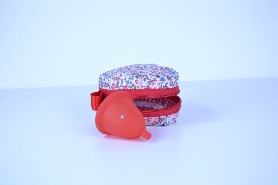 Menstrual Cup Case Red Flowers Menstrual Cup Pouch Menstrual - Etsy