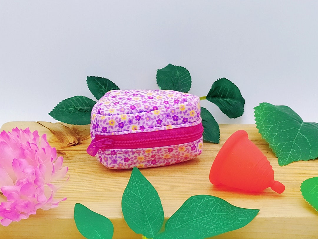 Menstrual Cup Case Pink Orange Blue Flowers Menstrual Cup - Etsy