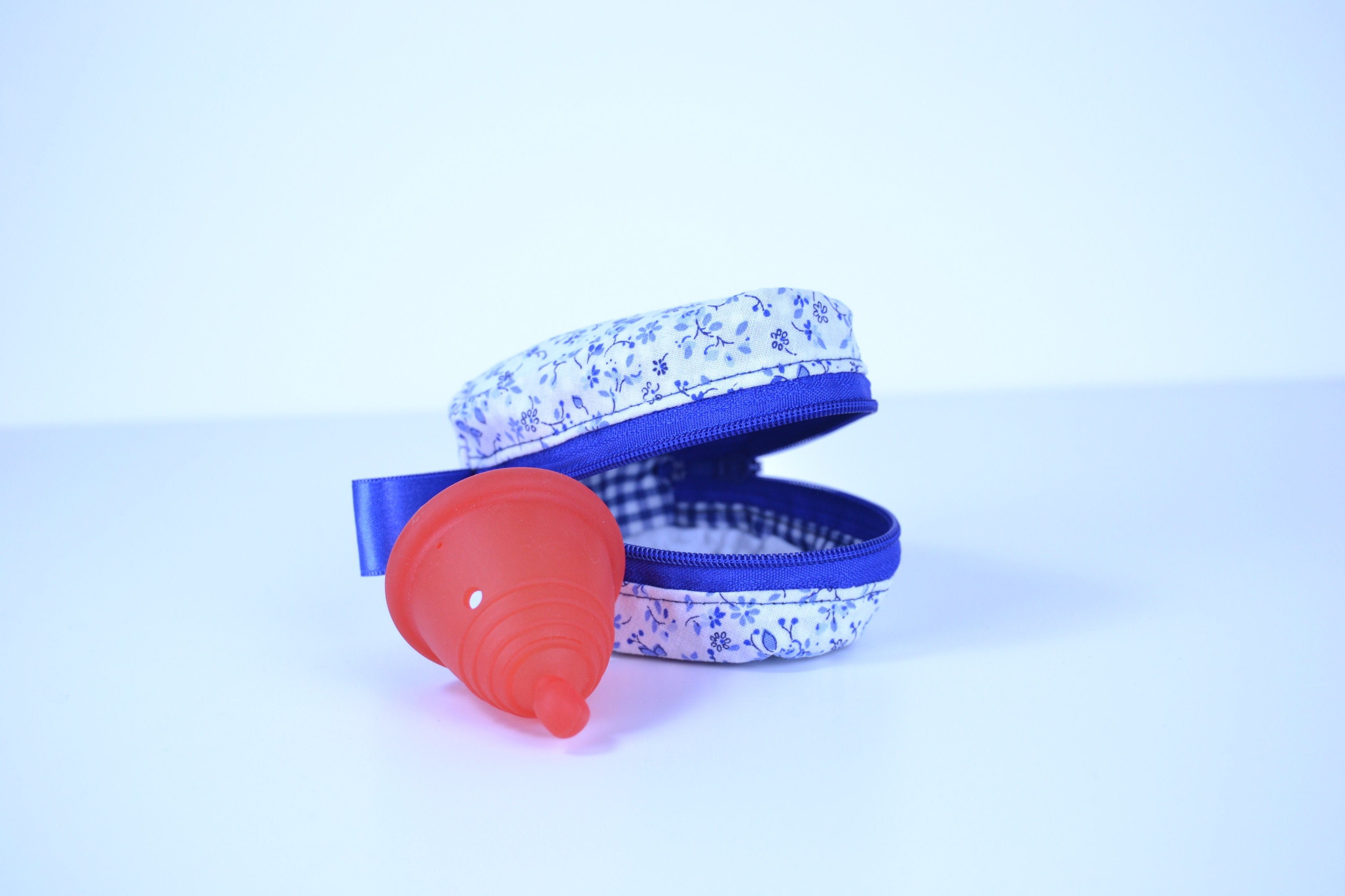 Menstrual Cup Case Blue Flowers, Menstrual Cup Travel Kit, Menstrual ...