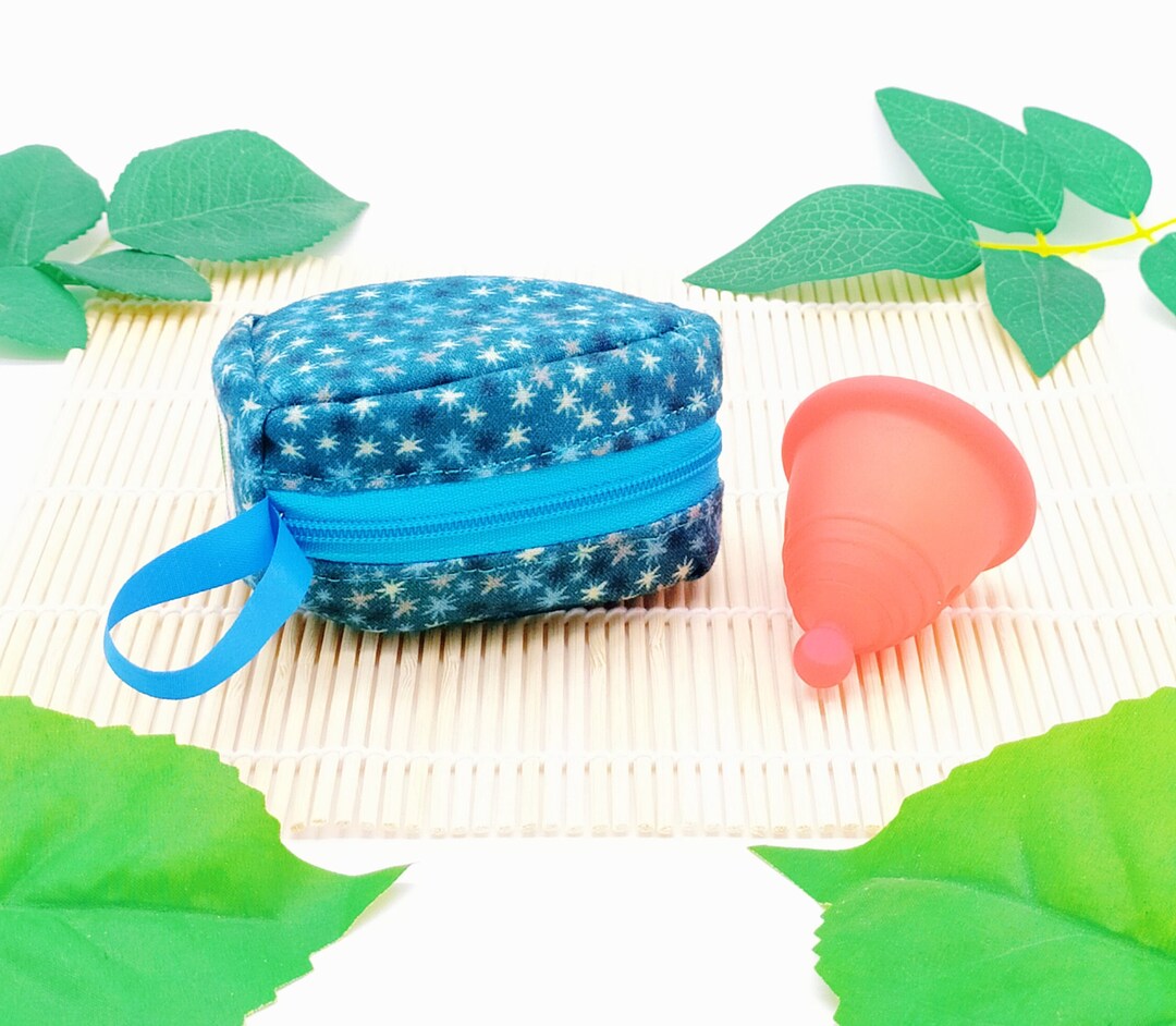 Menstrual Cup Case Blue Stars, Menstrual Cup Pouch, Menstrual Cup Bag ...