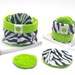 Zebra Print Reusable Face Wipes, Animal Print Green Makeup Remover ...