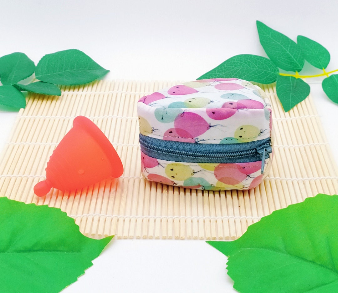 Menstrual Cup Holder Colorful Balloon Print, Handmade Eco-friendly ...