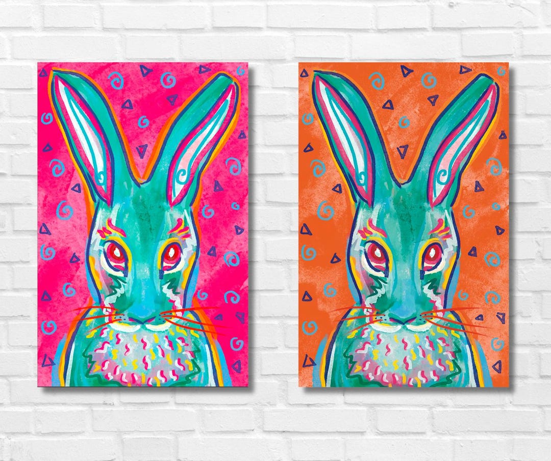 Rabbit Hare Bunny Pop Art Psychedelic Wall Art Poster Print | Bunny ...