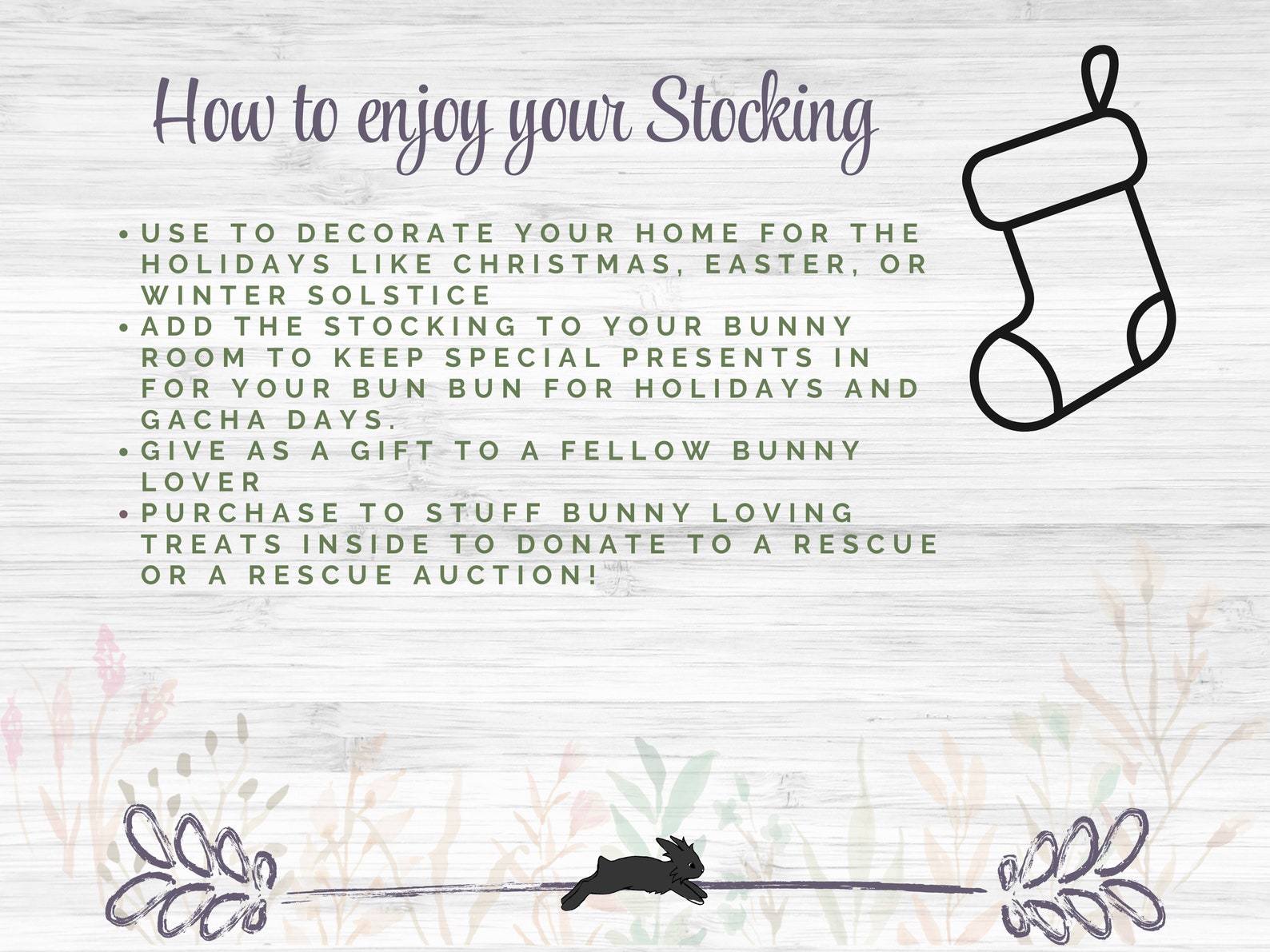 All is Calm Cute Bunny Rabbit Christmas Stocking | Bunny Rabbit Holiday ...