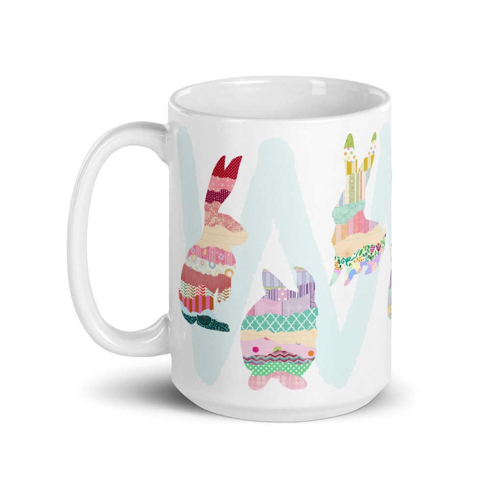 Party Hop Bunnies Coffee Mug Kawaii Bunny Rabbit Coffee Mug - Etsy