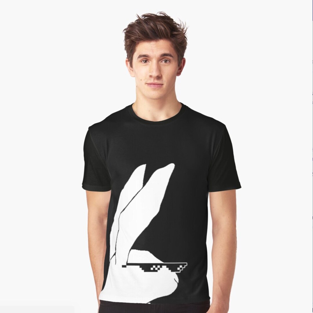 Badass Bunny in Black Graphic T-shirt | Bunny Rabbit Lover Gift | Cute ...