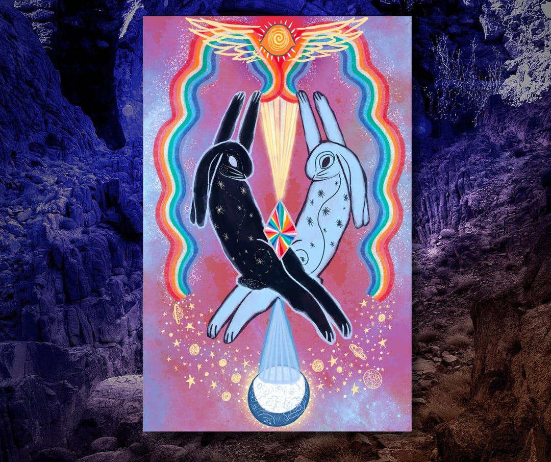 Celestial Rabbit Hare Bunny Psychedelic Wall Art Poster Print |bunny ...