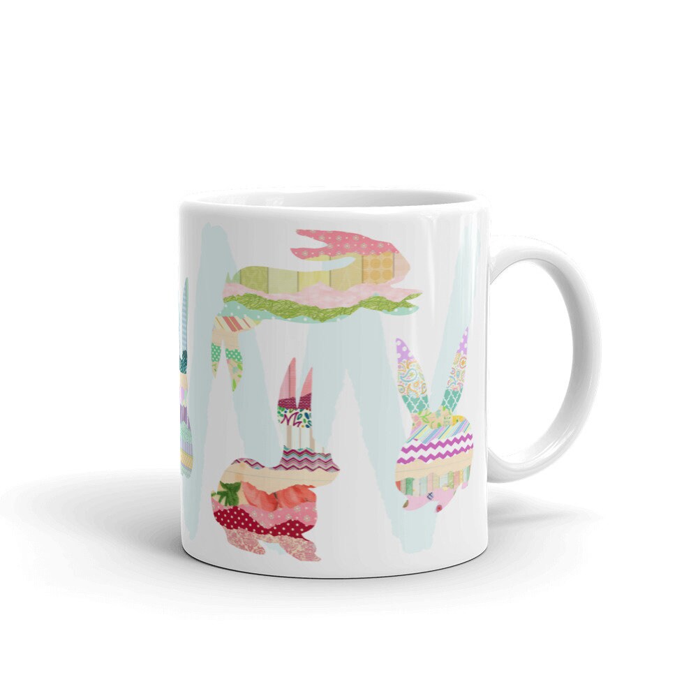 Party Hop Bunnies Coffee Mug Kawaii Bunny Rabbit Coffee Mug - Etsy