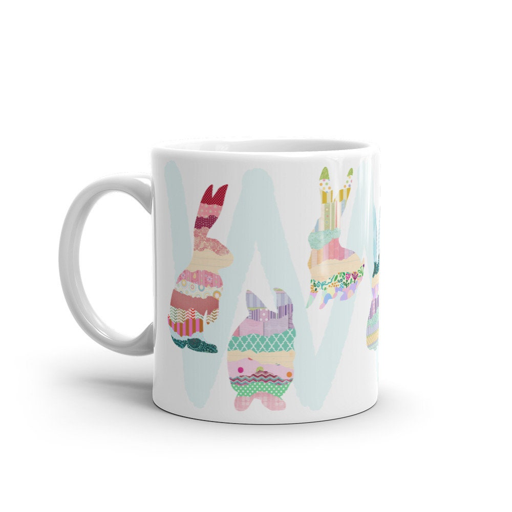 Party Hop Bunnies Coffee Mug Kawaii Bunny Rabbit Coffee Mug - Etsy