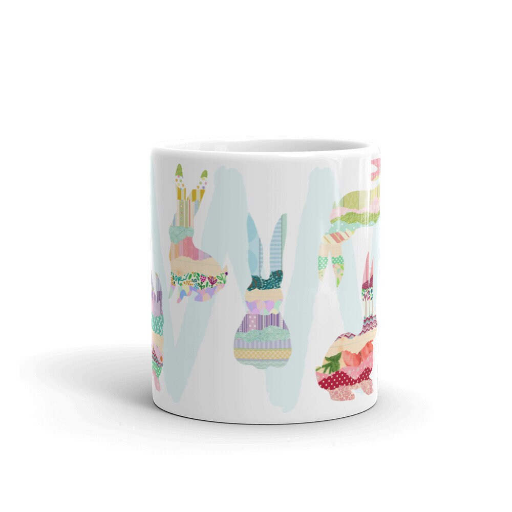 Party Hop Bunnies Coffee Mug Kawaii Bunny Rabbit Coffee Mug - Etsy