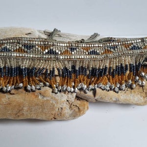 Aztec Metalic Beaded Choker, Aztec Choker, Western Choker, Boho Beaded ...