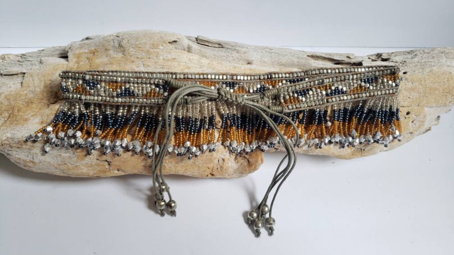 Aztec Metalic Beaded Choker Aztec Choker Western Choker - Etsy