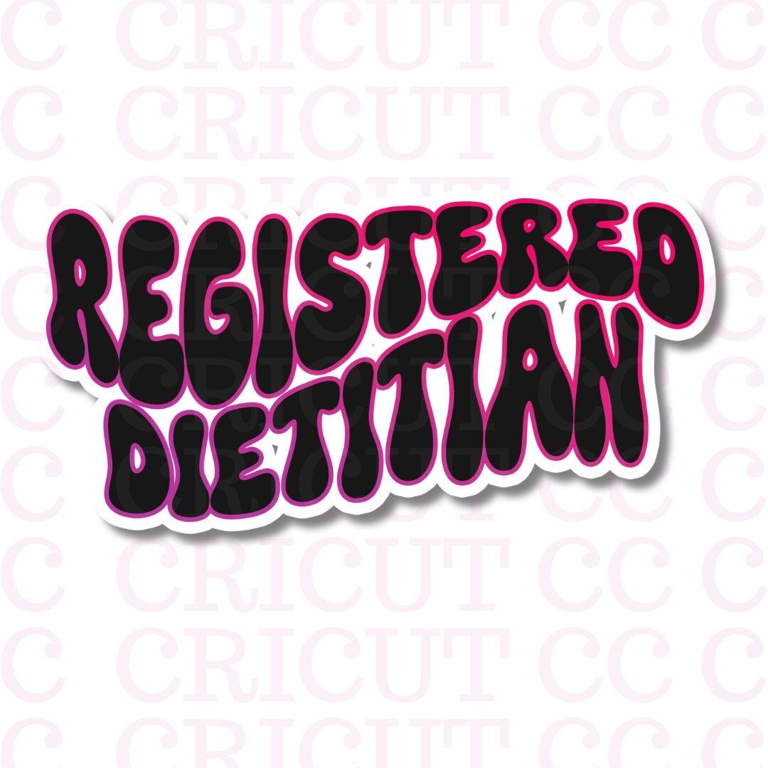 Registered Dietitian Groovy Text // RD Stickers // Digital Download ...
