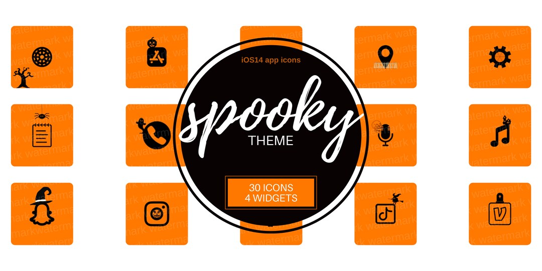 Spooky Theme | Ios 14 App Icons | Ios 14 Icon Pack | Icon Covers | 30 ...