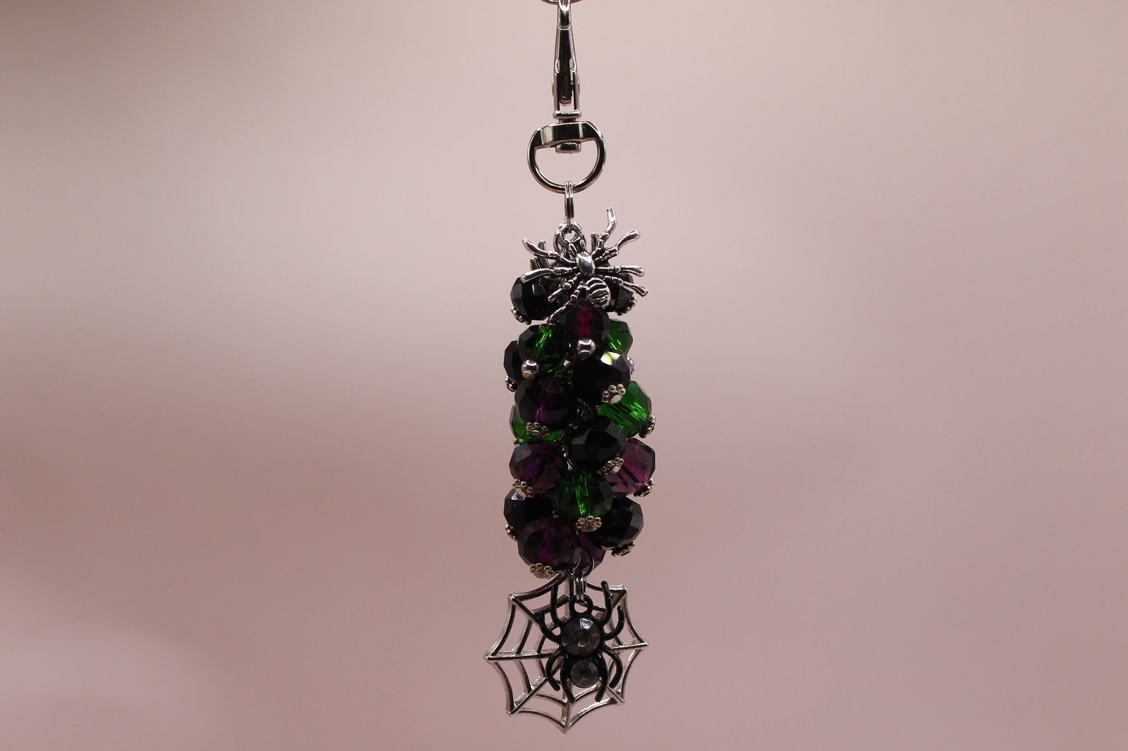 Halloween Purse Dangle Spider Purse Charm Beaded Clip for - Etsy