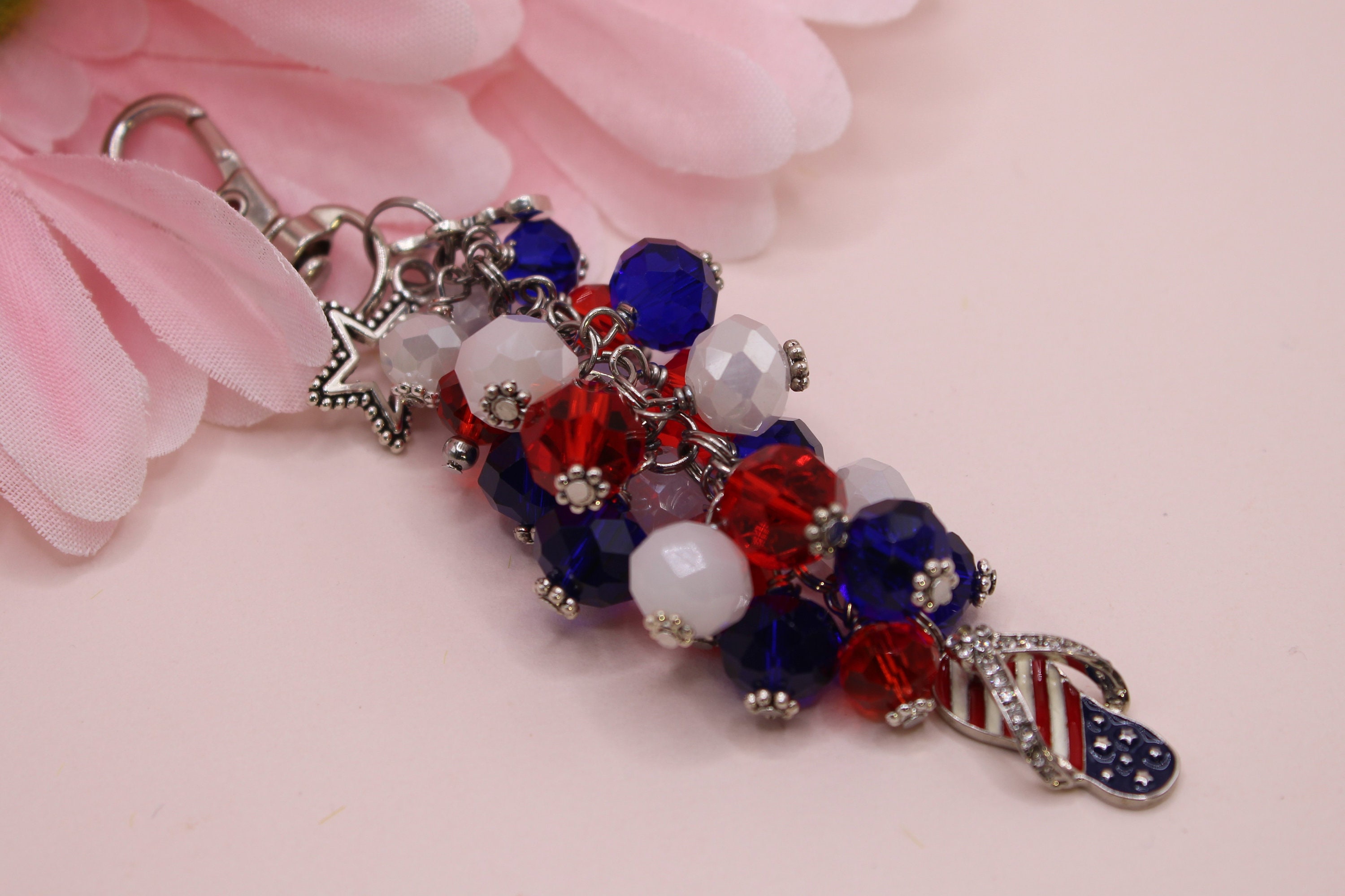 Patriotic Purse Dangle Fourth of July Purse Charm Beaded - Etsy