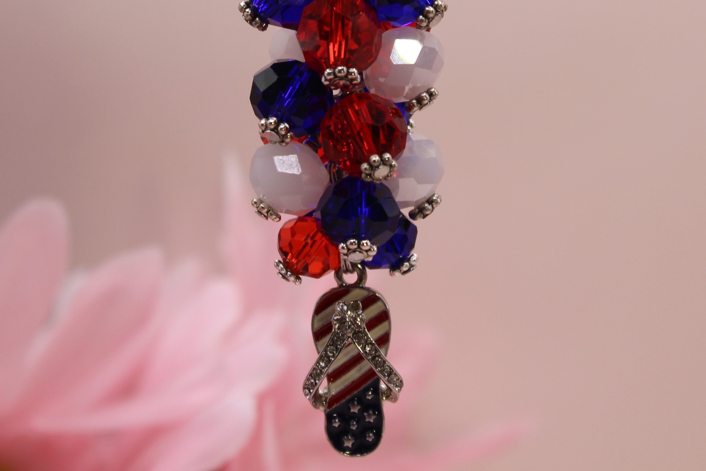 Patriotic Purse Dangle Fourth of July Purse Charm Beaded - Etsy
