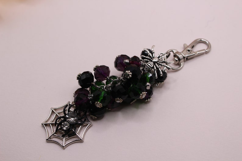 Halloween Purse Dangle Spider Purse Charm Beaded Clip for - Etsy