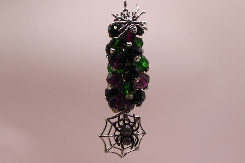 Halloween Purse Dangle Spider Purse Charm Beaded Clip for - Etsy