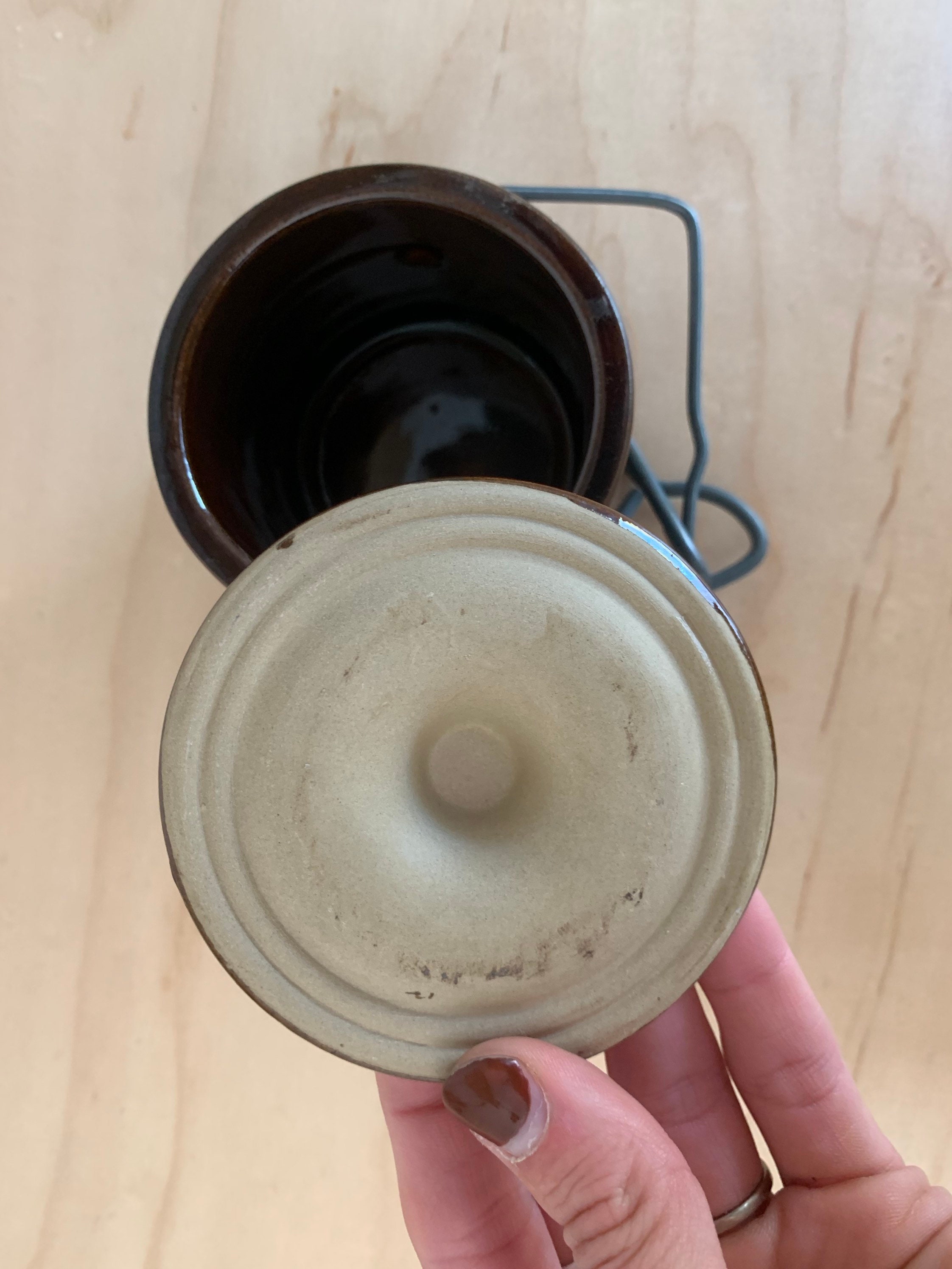 Canister Sets Antique Clay Canning Jar with Metal Latch. Glazed ...