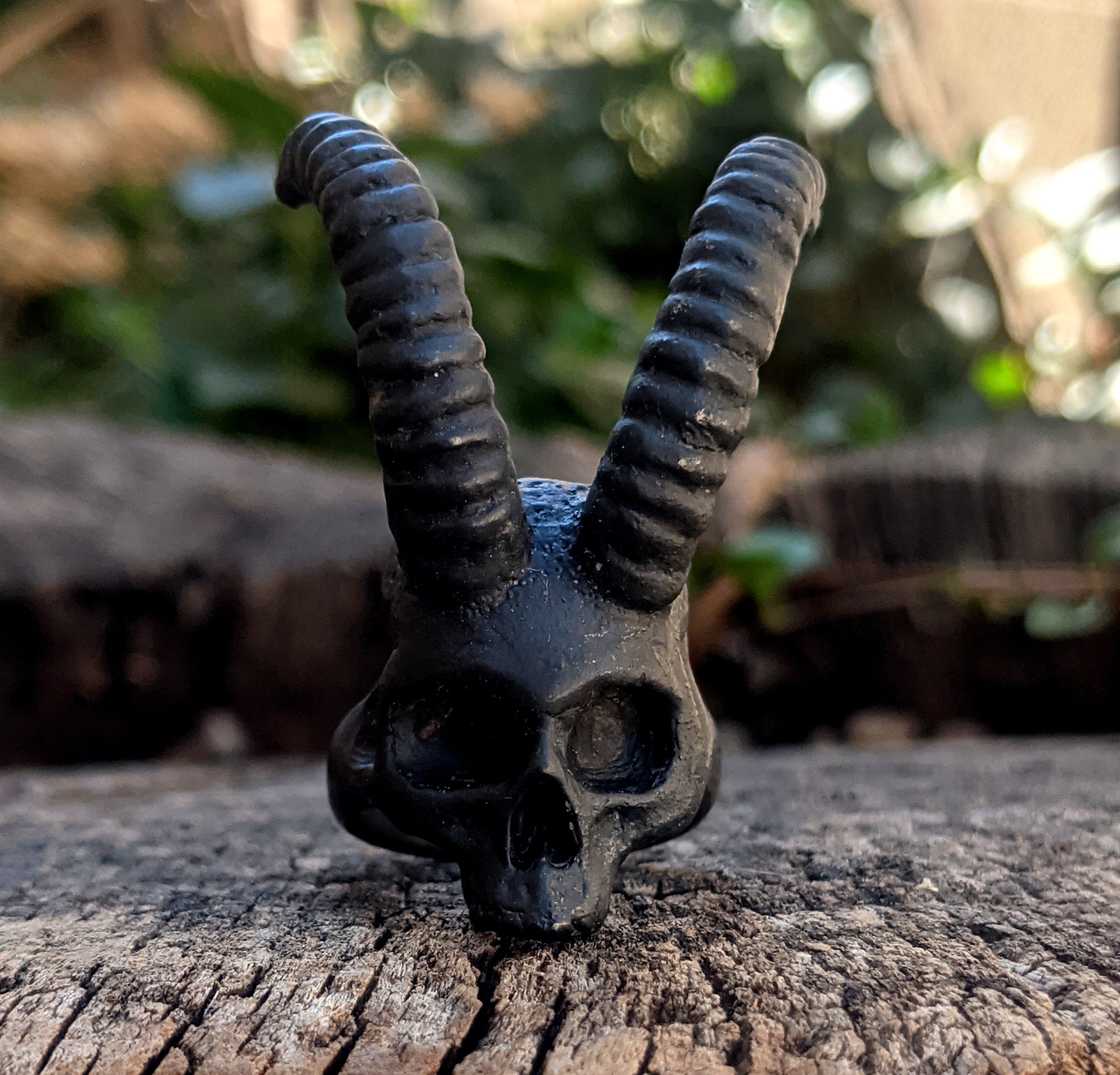 Ibex Horn Skull Ring Skeletal Silver Skeleton Goth Biker Bunny - Etsy