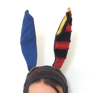 Patchwork Circus Bunny Hood Bunny Ear Bonnet With Corset Tie Back - Etsy