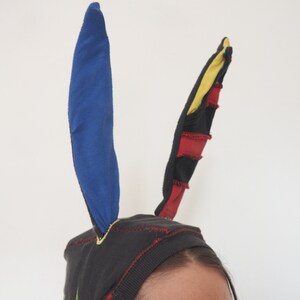 Patchwork Circus Bunny Hood Bunny Ear Bonnet With Corset Tie Back - Etsy