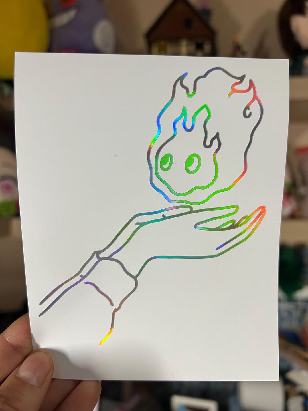 Calcifer Car Decal , Holographic Car Decal , Car Sticker, Anime Decal ...