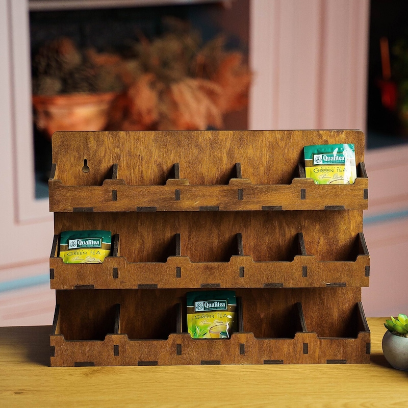 Wooden Tea Bag Organizer - Etsy