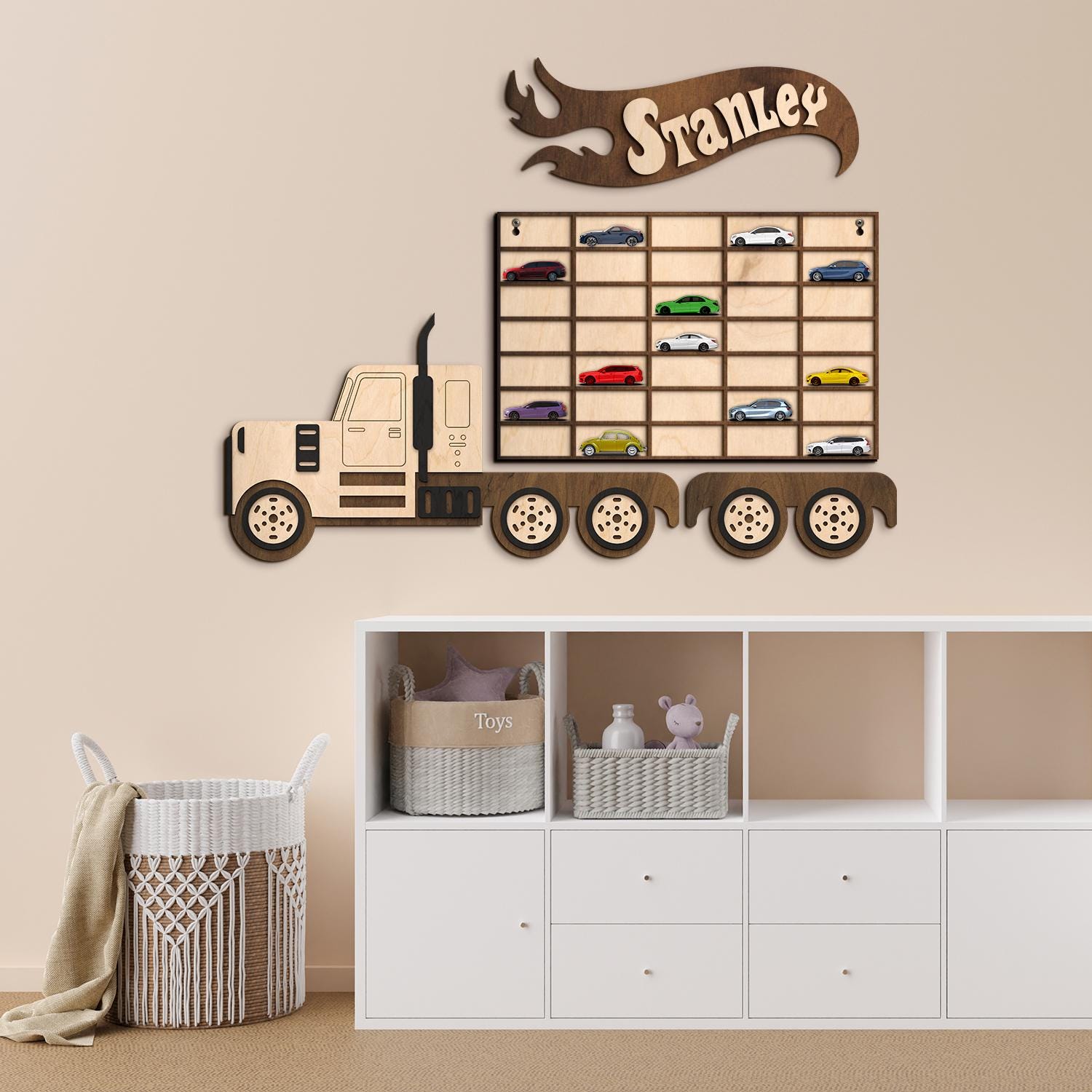 Toy Car Wall Storage, Match Box Car Garage, Toy Car Display Truck, Toy ...