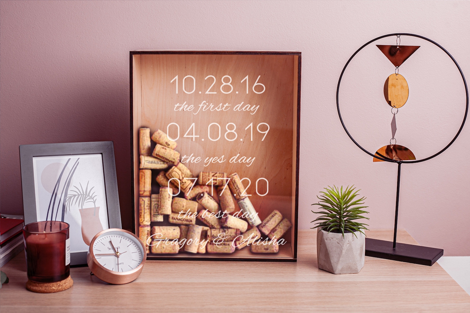 Wine Cork Holderwine Cork Shadow Box Weddingunique Wedding - Etsy