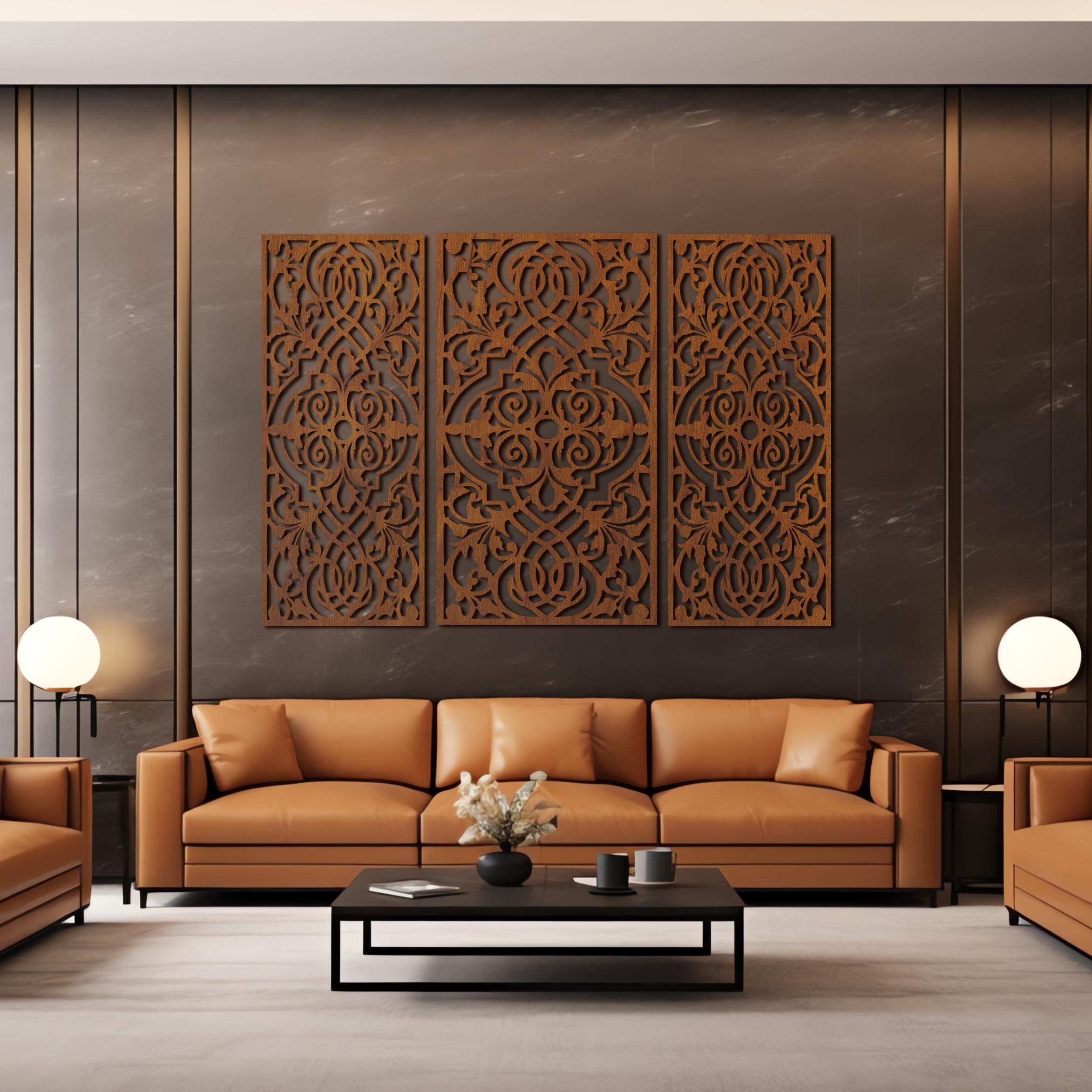 Moroccan Wood Panel, Carved Wood Panel Wall, Moroccan Wall Art, Lattice ...