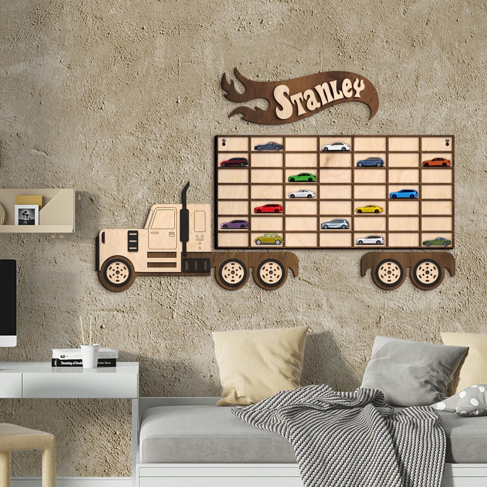 Toy Car Wall Storage, Match Box Car Garage, Toy Car Display Truck, Toy ...