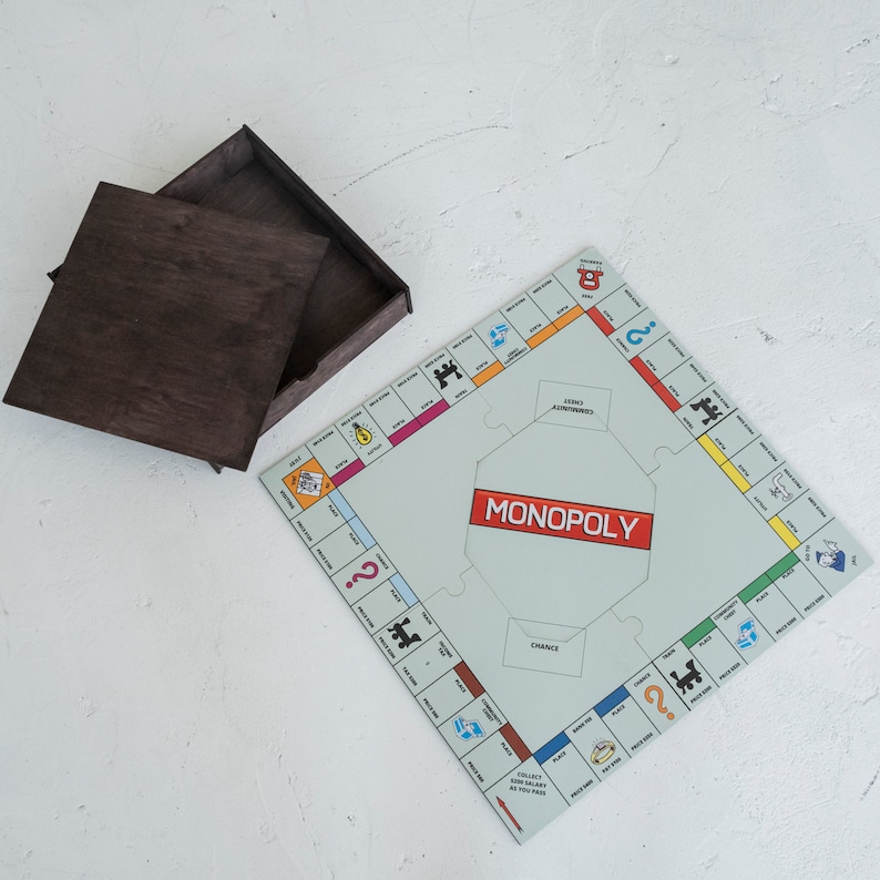 Custom Monopoly Box, Wood Monopoly Board, Monopoly Organizer, Monopoly ...